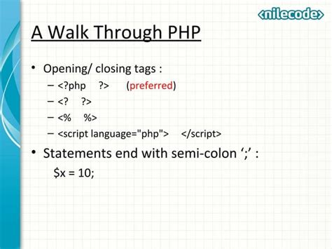 Class 2 Introduction To Php Ppt