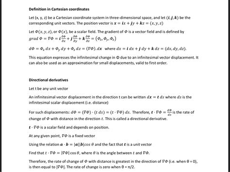 Vector Calculus Notes First Year Undergraduate University Of