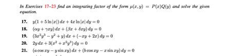 solved in exercises 17 23 find an integrating factor of