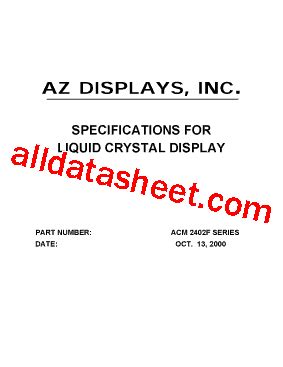 ACM F Datasheet PDF AZ Displays
