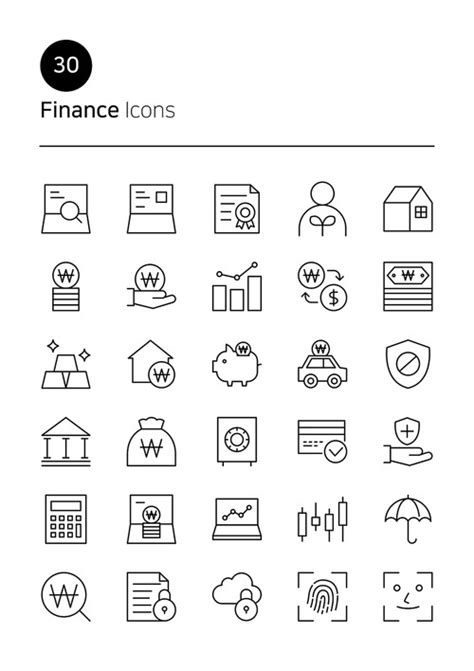 라인 아이콘 세트 금융 유토이미지 상세페이지 베이직샵 22085864