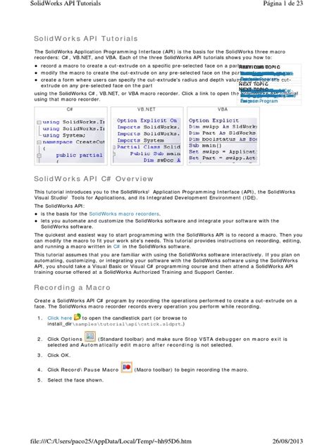 Api Solidworks Pdf Visual Basic For Applications Computer Engineering