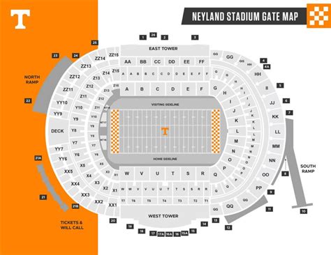 Neyland Stadium Gate Map Sports And Entertainment Travelsports