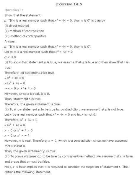 Mathematical Reasoning Class 11 Mathematics Ncert Solutions