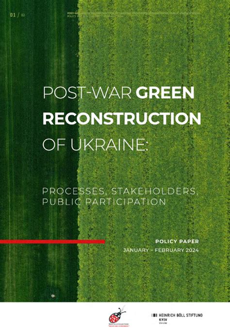 Post War Green Reconstruction Of Ukraine Processes Stakeholders