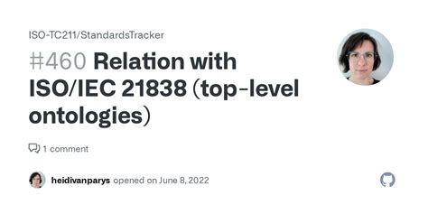 Relation With Isoiec 21838 Top Level Ontologies · Issue 460 · Iso Tc211standardstracker