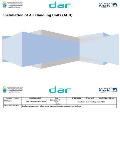 Ahu Installation Safety Guidelines Pdf Personal Protective Equipment Ladder