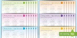 Long Subtraction Worksheets With Digit Numbers Twinkl
