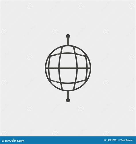 Global Network Outline Icon Web Development Vector Icon Stock Illustration Illustration Of