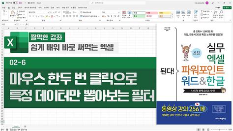 12강 마우스 한두 번 클릭으로 특정 데이터만 뽑아보는 필터 쉽게 배워 바로 써먹는 엑셀 02 6 짤막한 강좌