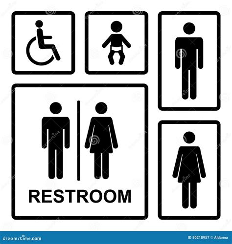 Vector Restroom Icons Set Stock Vector Illustration Of Chamber 50218957