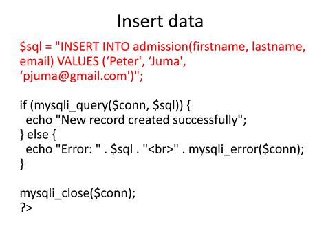 PHP DATABASE MANAGEMENT Pptx