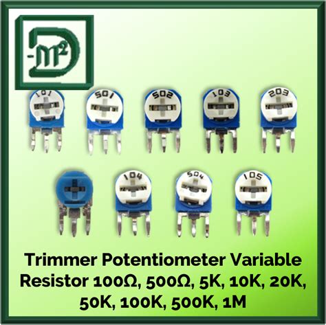 Trimmer Potentiometer Variable Resistor 100Ω 500Ω 5k 10k 20k 50k