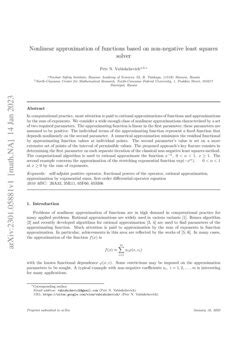 Nonlinear Approximation Of Functions Based On Non Negative Least Squares Solver DeepAI