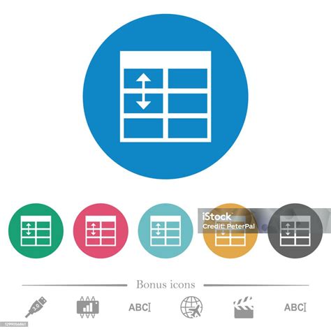 Spreadsheet Adjust Table Row Height Flat Round Icons Stock Illustration Download Image Now