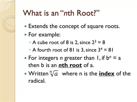 7 1 Nth Roots And Rational Exponents Pptx