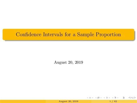 pdf confidence intervals for a sample proportion · con dence interval
