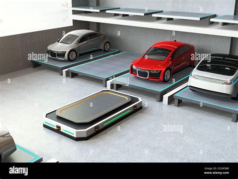 Image Of An Automated Guided Vehicle Transport Robot Agv Preparing A