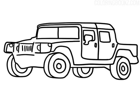 Explore The Adventure With A Hummer H1 Coloring Page