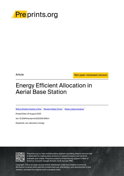 Pdf Energy Efficient Allocation In Aerial Base Station