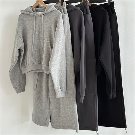 팹캐시 여성 기모트레이닝세트 운동복 츄리닝 와이드 조거팬츠 후드트레이닝복 리벳 상하세트 3컬러