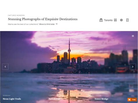 unlimited carousel with photographs of exquisite destinations