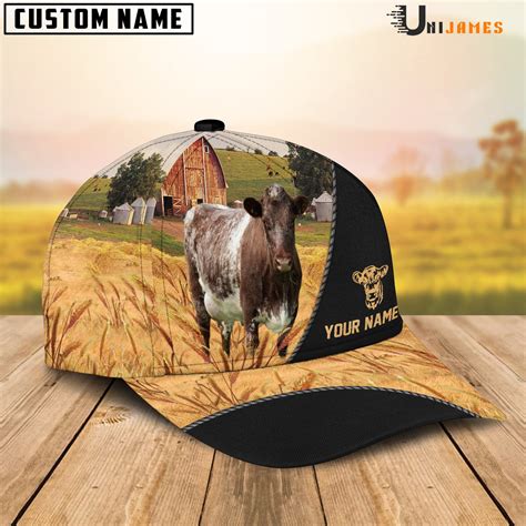 Uni Shorthorn Barn Farm Black Customized Name Cap Unijames
