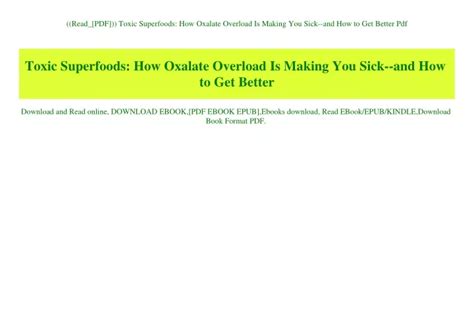 ppt read [pdf] toxic superfoods how oxalate overload is making