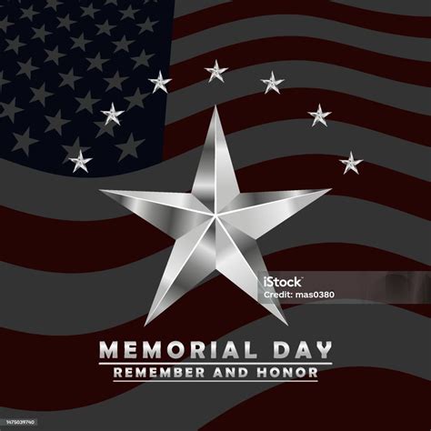 현충일 배경을 기억하고 존중합니다 미국 현충일 축하 미국 국경일 텍스트 별과 줄무늬가있는 템플릿 디자인 벡터 그림 미국 메모리얼