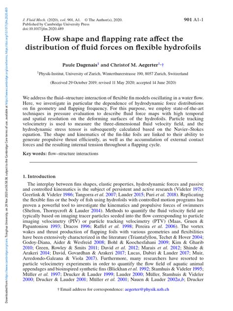 how shape and flapping rate affect the distribution of fluid forces on
