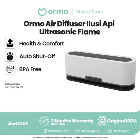 Jual Ormo Air Diffuser Ilusi Api Ultrasonic Flame Pelembab Ruangan
