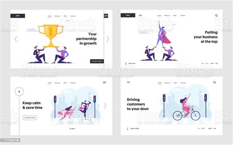 팀워크 협력 및 성공 웹 사이트 방문 페이지 세트 창조적 인 비즈니스 사람들은 목표 달성을위한 피라미드를 합니다 리더십 성공적인