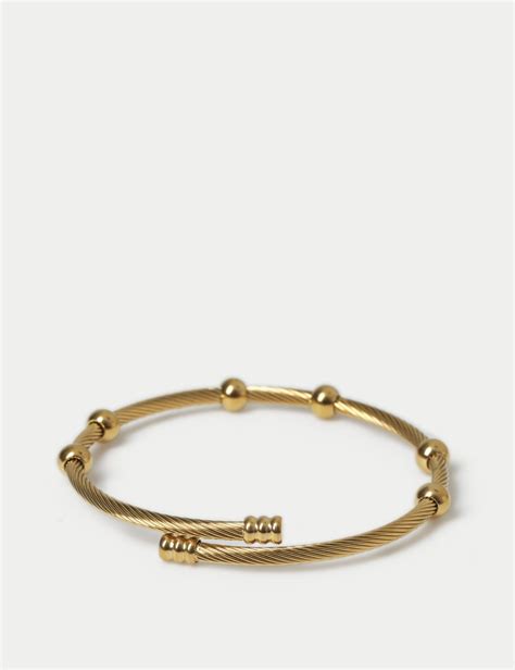 Gold Tone Waterproof Wrap Around Stud Cuff Mands Collection Mands