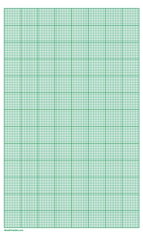 Printable 10 Squares Per Inch Green Graph Paper For Legal Paper