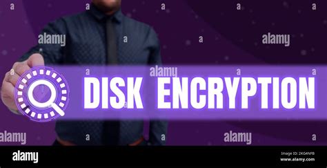 Writing Displaying Text Disk Encryption Word Written On The Security