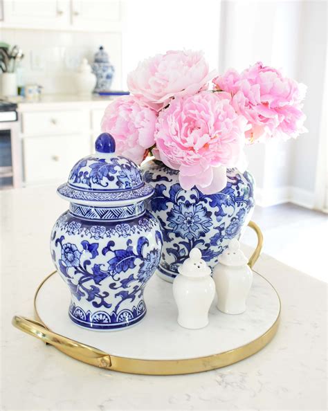 Medium Blue And White Ginger Jar Blue White Decor Chinoiserie
