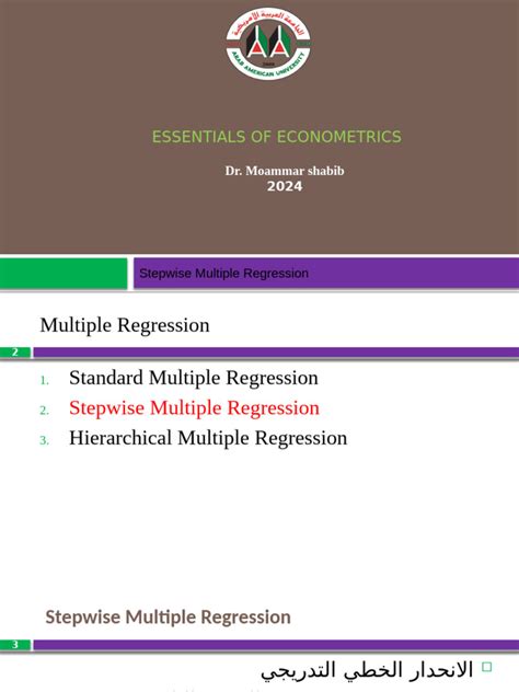 Stepwise Multiple Regression 2 Pdf