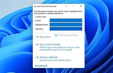Accent Color Synchronizer For Windows 11 10