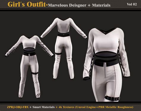 Girls Outfit 02 Zprj Fbx Obj Materials 3d Model Cgtrader