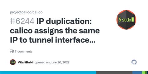 Ip Duplication Calico Assigns The Same Ip To Tunnel Interface And Pod