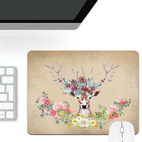 소프트 게임 마우스 패드 Pu 가죽 컴퓨터 마우스 패드 작은 휴대용 크기 25x21cm 사무실 책상 액세서리 귀여운 사슴 시리즈 기가팩토리