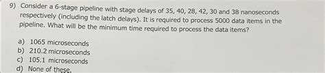 Solved Consider A 6 Stage Pipeline With Stage Delays Of
