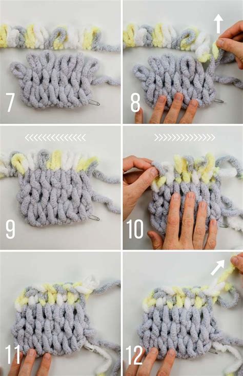Free Loop Yarn Finger Knitting Blanket Pattern Tutorial For Beginners