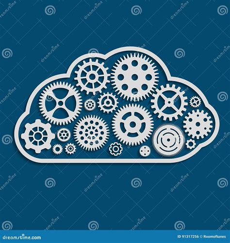 Illustration Of Cloud Made Of Cogwheels Stock Vector Illustration Of Cooperation Icon 91317256