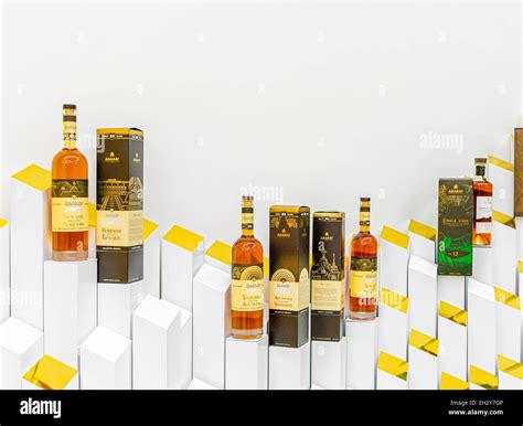 Ararat brandy bottles, 10 and 12 year old matured on display in Armenia ...