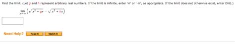 solved find the limit let g and h represent arbitrary real