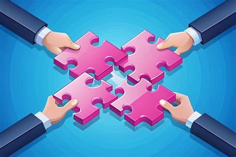 3d Jigsaw Puzzle Pieces Symbol Of Teamwork Problemsolving Business