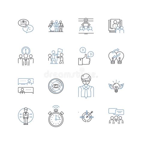 Mutual Endeavor Line Icons Collection Collaboration Partnership