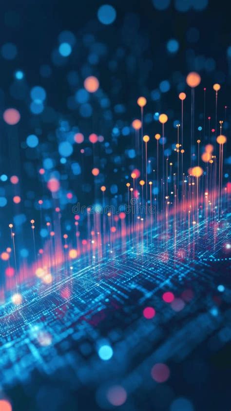 Colorful Digital Waveform Visualization With Neon Lights And Abstract