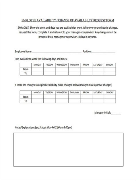 New Employee Forms With Availability New Employee Forms With Availability